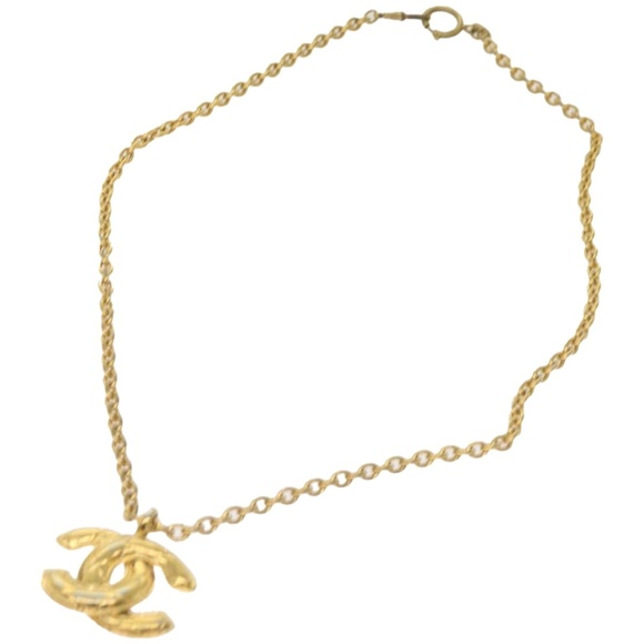 CHANEL | Jewelry | Chanel Coco Mark Chain Necklace Gold Cc Auth Ar1465b ...